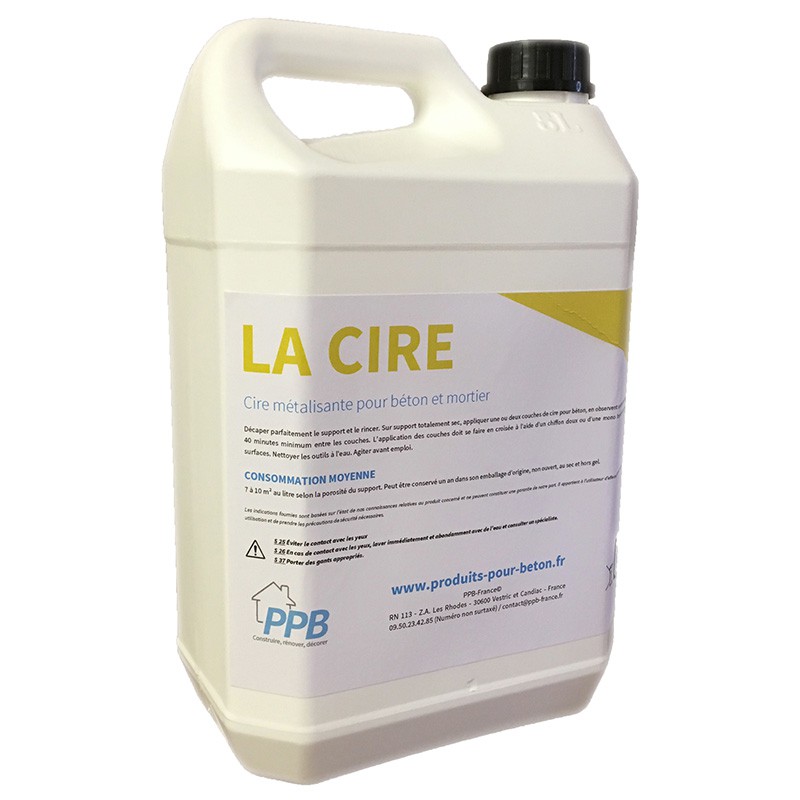 Cire métallisante pour sol en béton