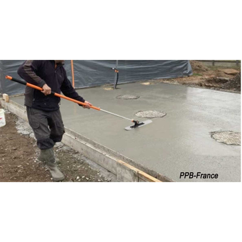 LISSEUSE DOUBLE ARRONDIS INOX 2 EN 1 - 70 x 12 cm avec perche - (CC-002100)